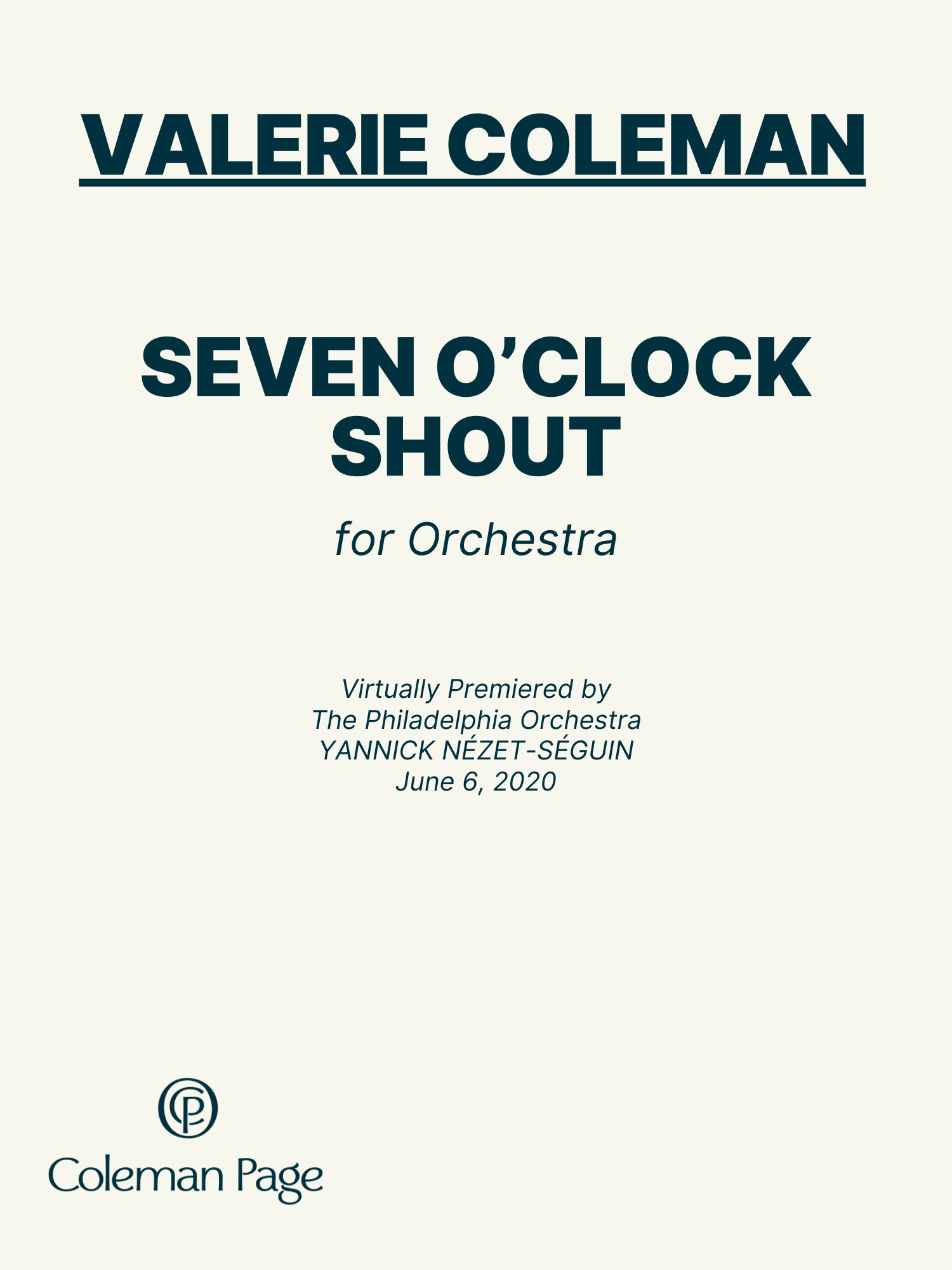 Seven O'Clock Shout - Coleman Page